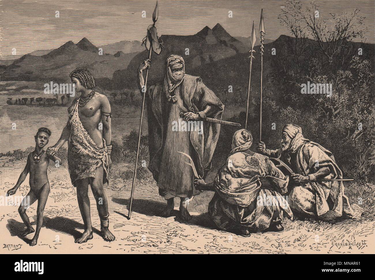 Group of Tibbus/Toubou. Chad. The Sahara 1885 old antique print picture ...