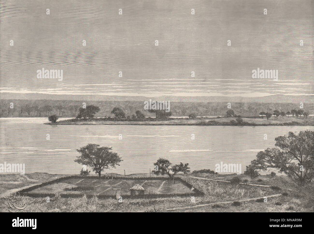 Confluence of the Bafing and Bakoy rivers. Mali. Bafoulabé 1885 old ...