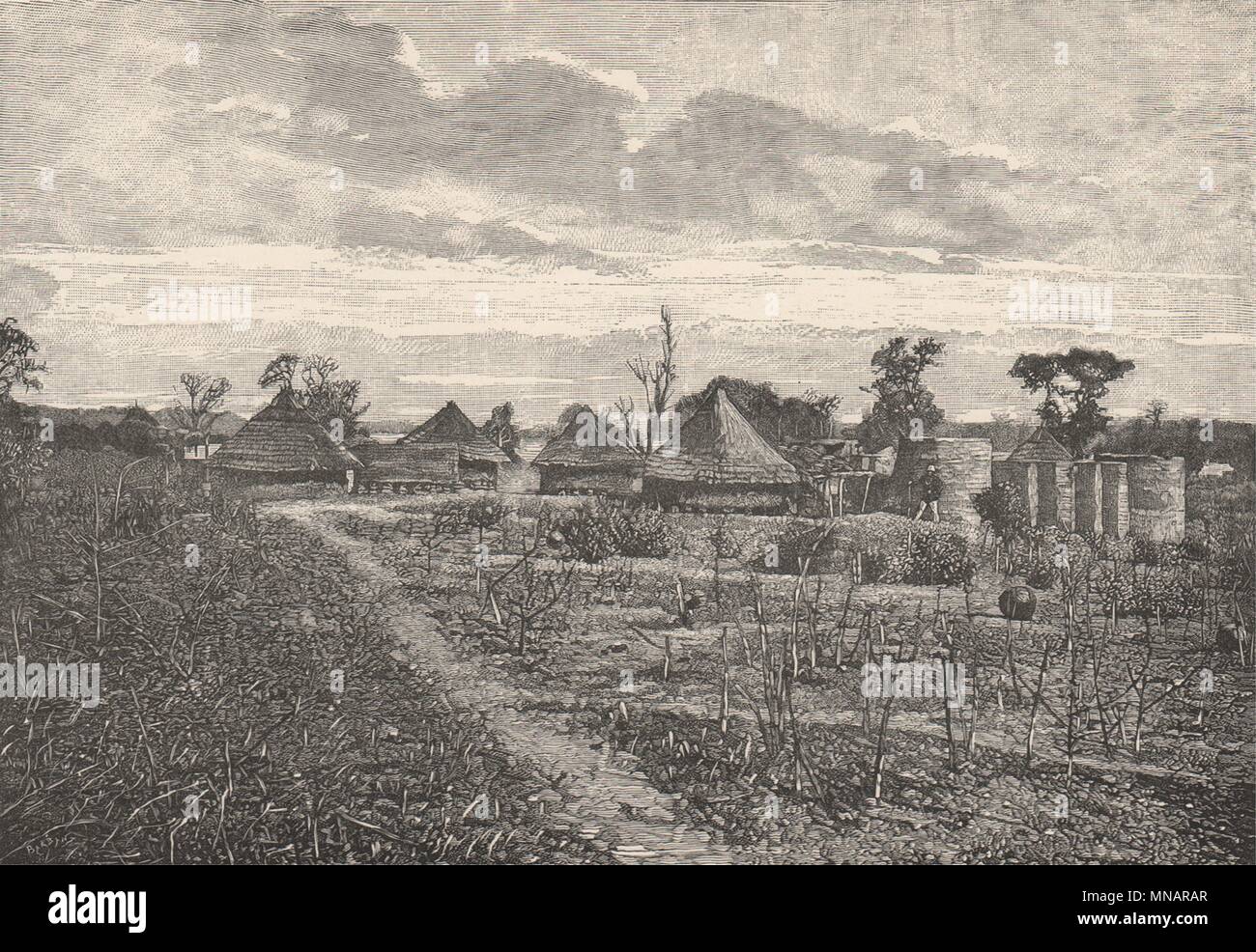 Village of Bafoulabé. Mali. North Senegambia 1885 old antique print ...