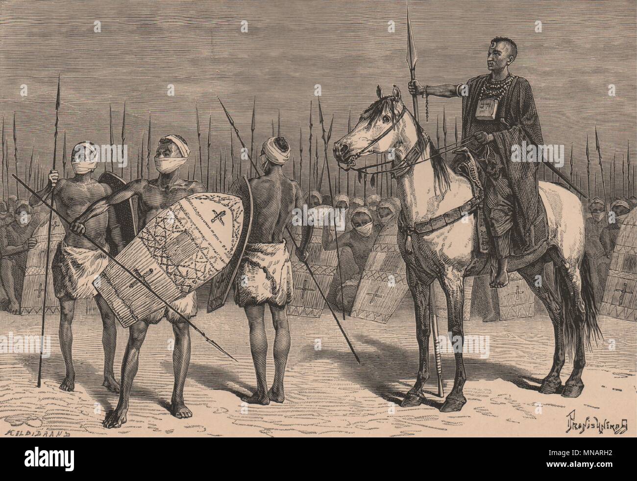 Group of Kanembu warriors. Chad. The Chad Basin 1885 old antique print ...