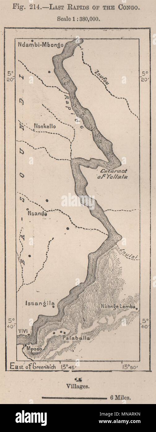 Yellala Falls (Rapides/Chutes Yelala. Ielala) . Congo rapids. Matadi ...