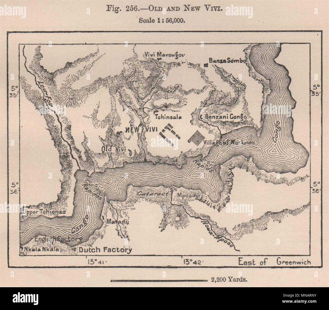 Old and New Vivi. Congo. Congo Basin 1885 antique vintage map plan ...