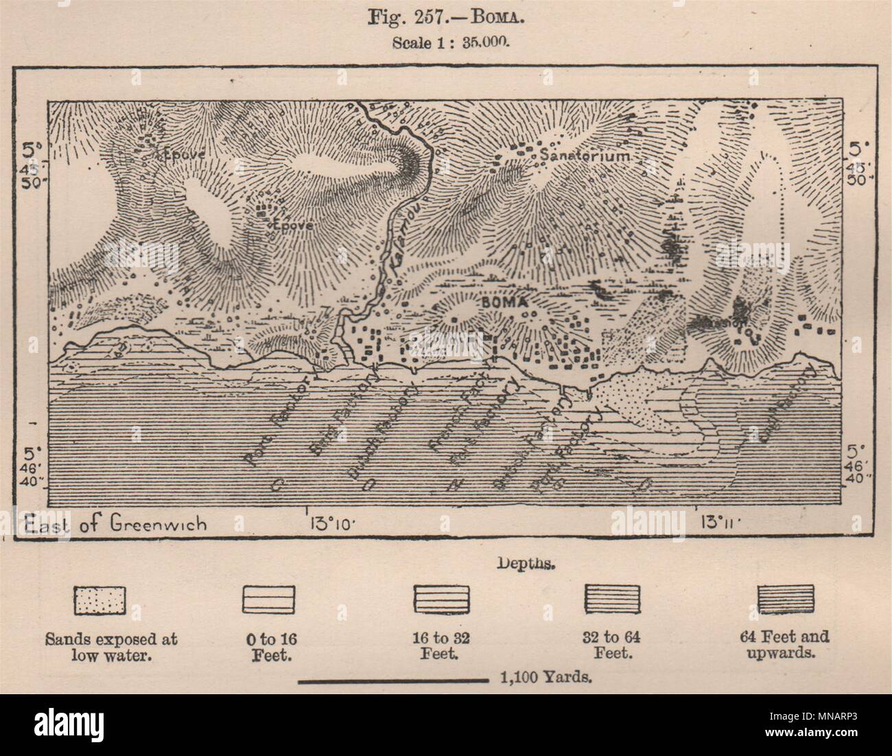 Boma. Congo. Congo Basin 1885 old antique vintage map plan chart Stock ...