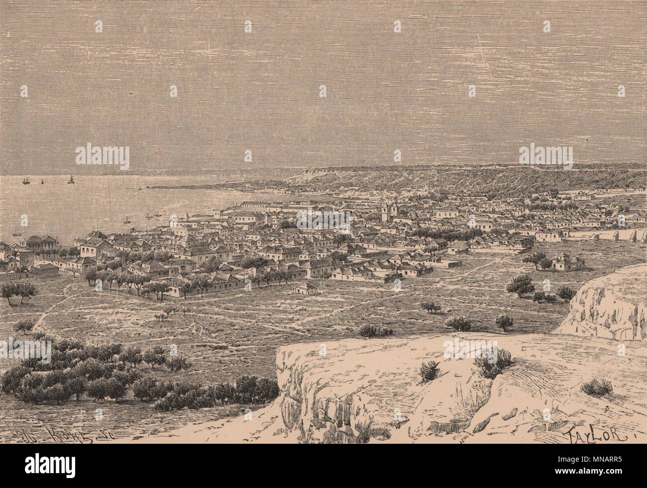 Luanda - General view. Angola 1885 old antique vintage print picture ...