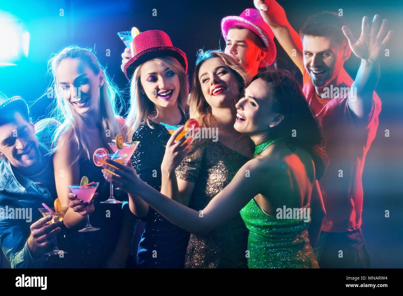 Dance party with group people dancing and cocktail Stock Photo - Alamy