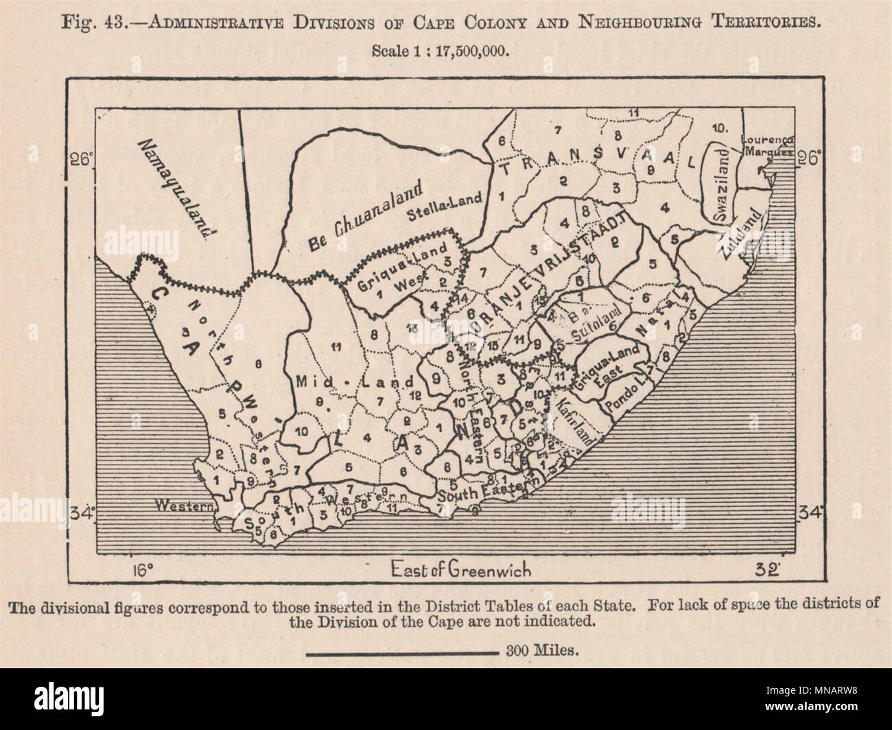 Cape Colony & adjacent territory administrative division.South Africa ...