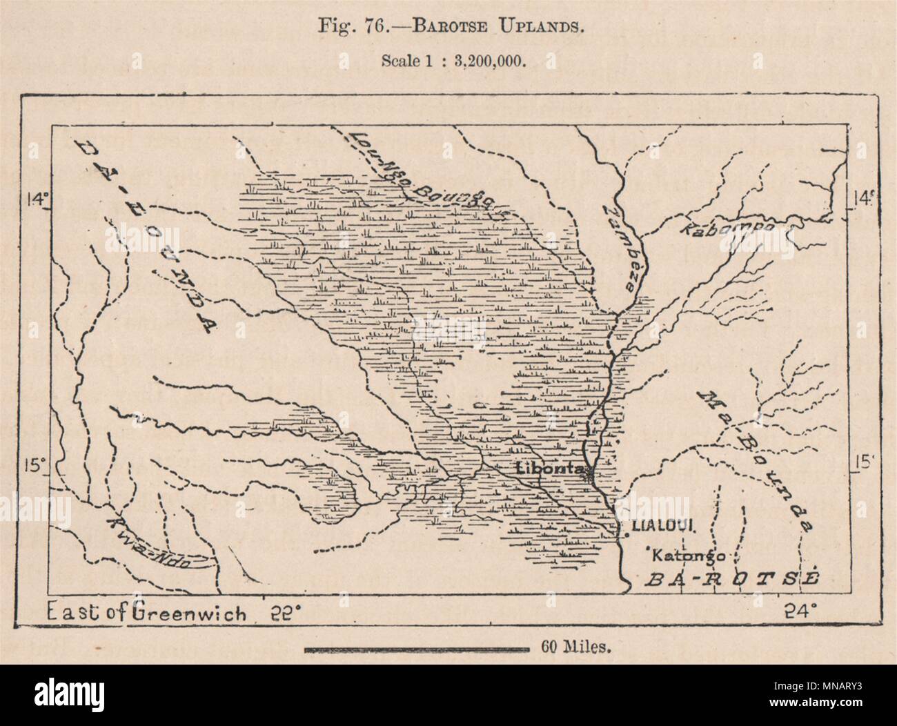 'Barotse Uplands'. Liuwa Plains. LeaLui. Zambia. Zambezi 1885 old ...