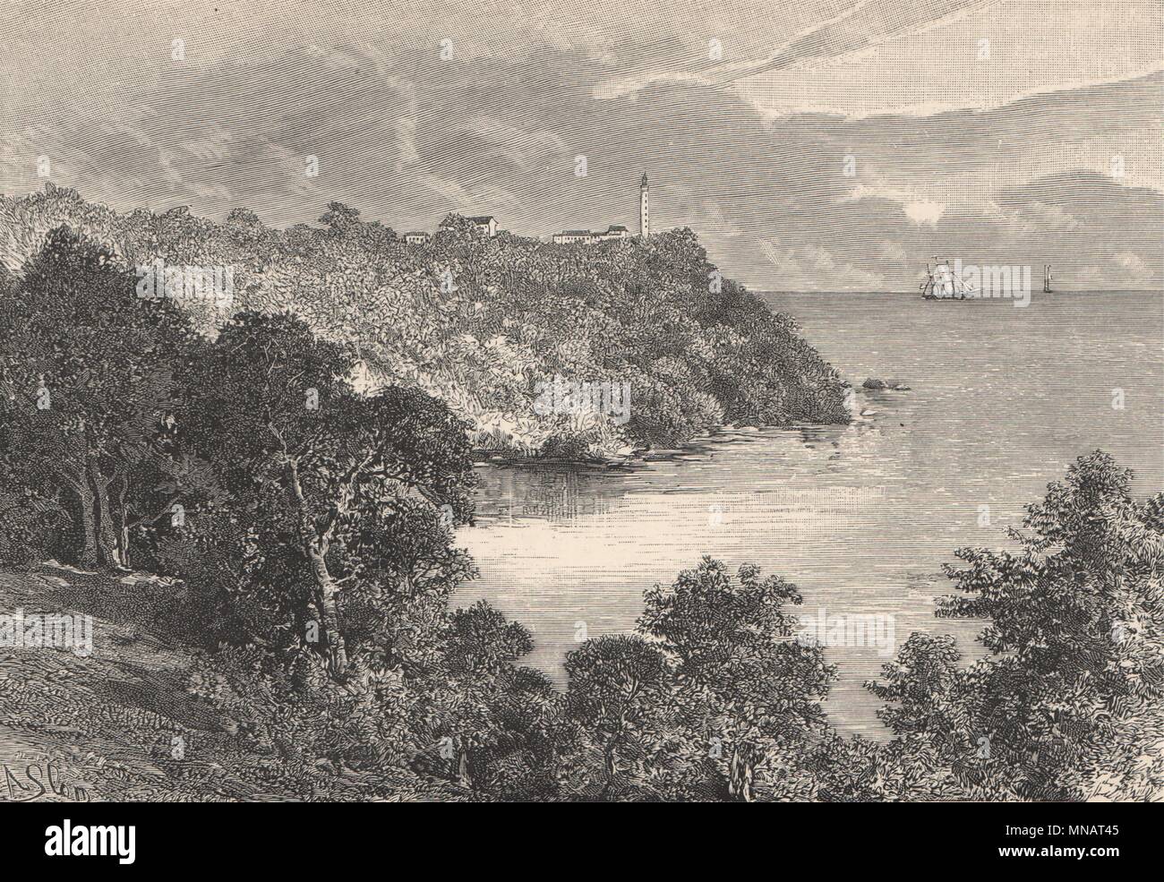 Pulo brass Lighthouse, Sumatra. Indonesia. East Indies 1885 old antique ...