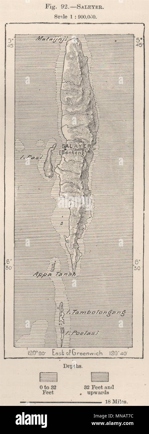 Saleyer/Selayar Islands, Sulawesi, Indonesia. East Indies 1885 old ...