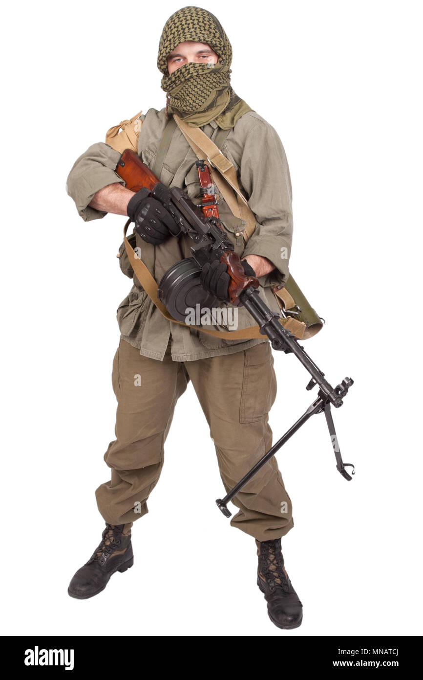 mercenary with machine gun Stock Photo - Alamy