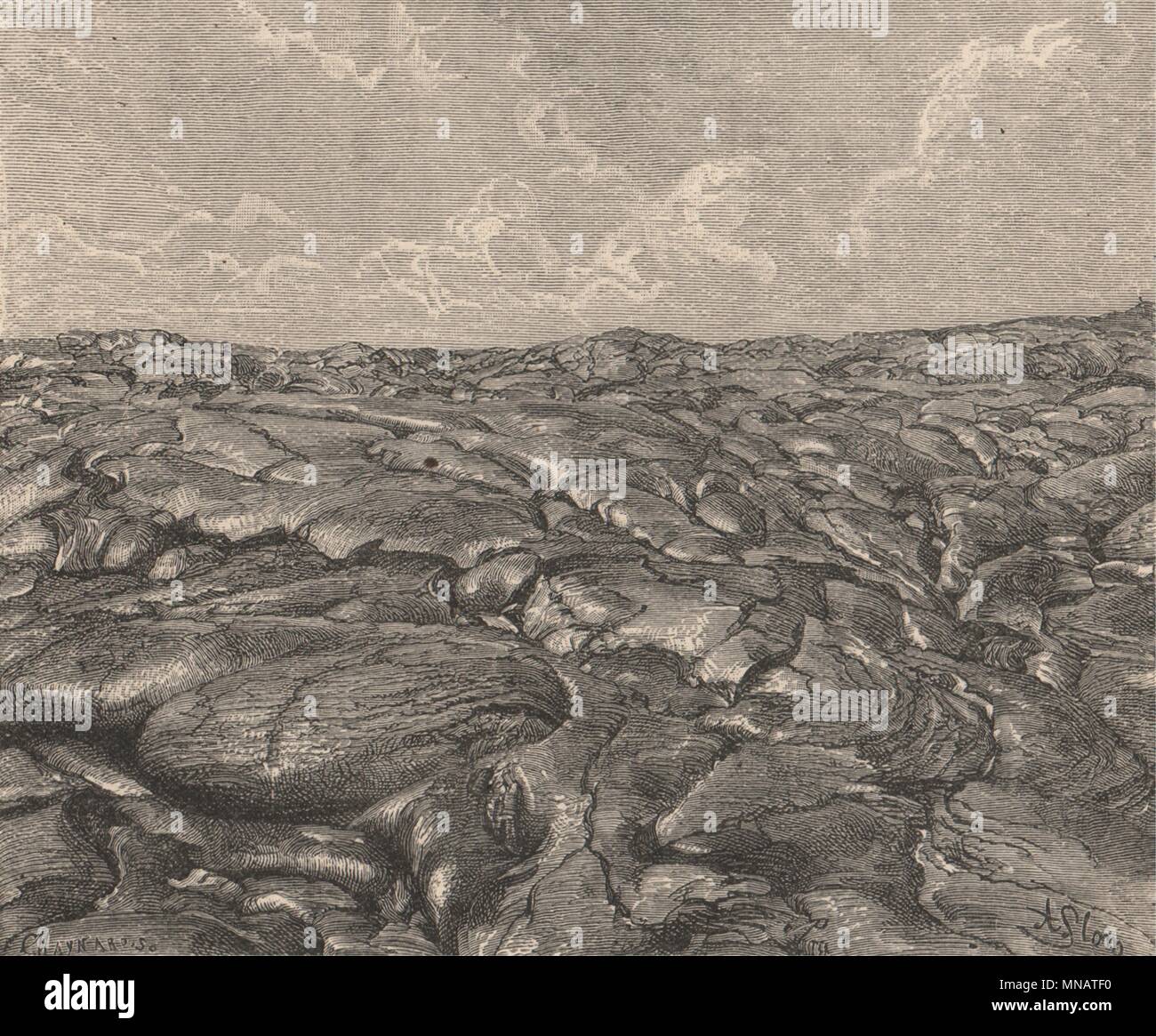 Lava Streams of Kilauea. Hawaii. Hawaii 1885 old antique vintage print ...