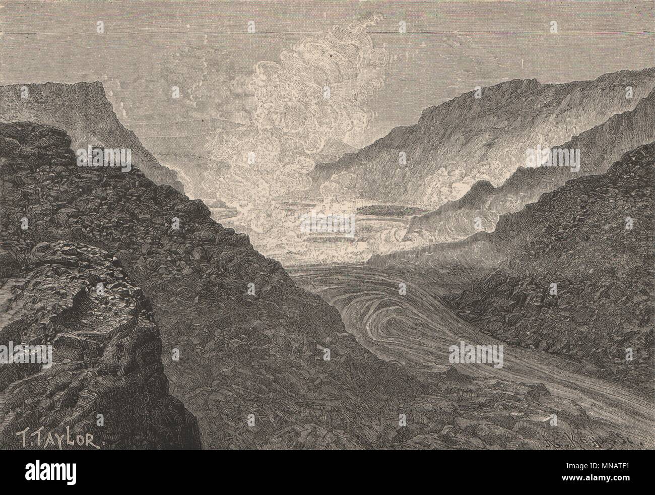 Craters of Kilauea, Hawaii. Hawaii 1885 old antique vintage print ...