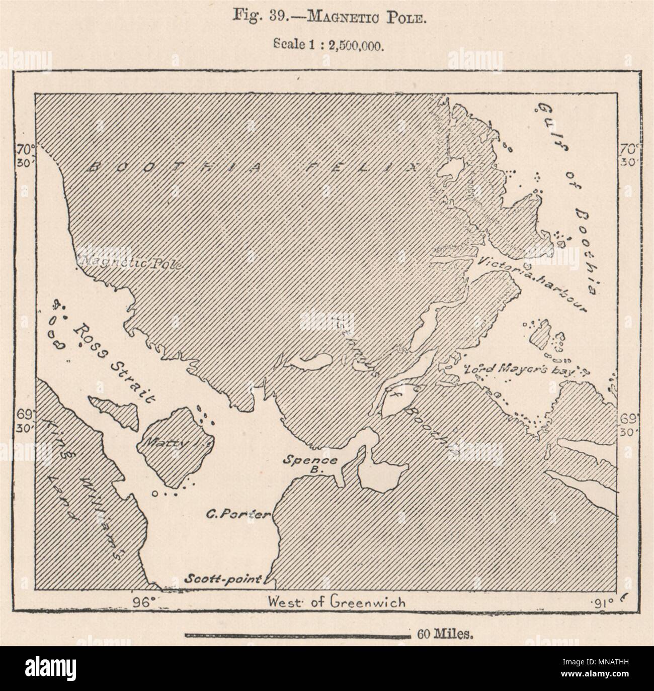 Magnetic Pole. Canada. Canadian Arctic Archipelago. Ross Strait 1885 ...