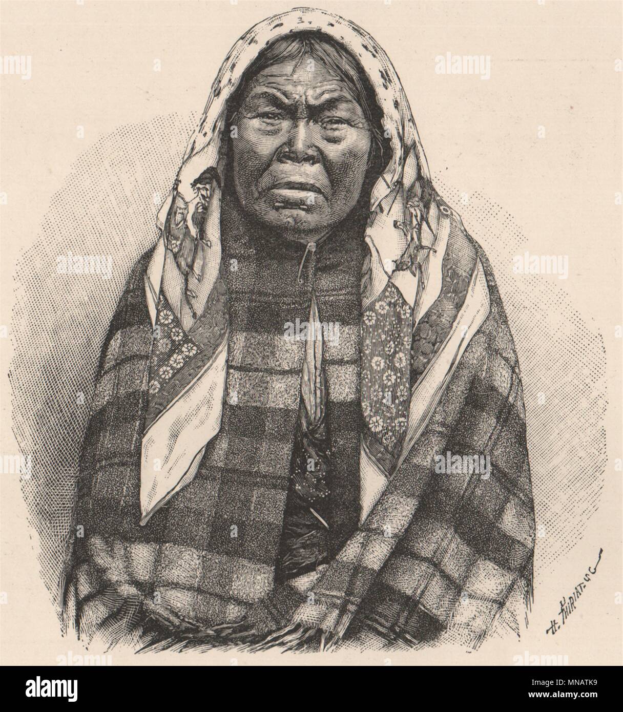 Old Nootka - Indian Woman. Canada 1885 antique vintage print picture ...
