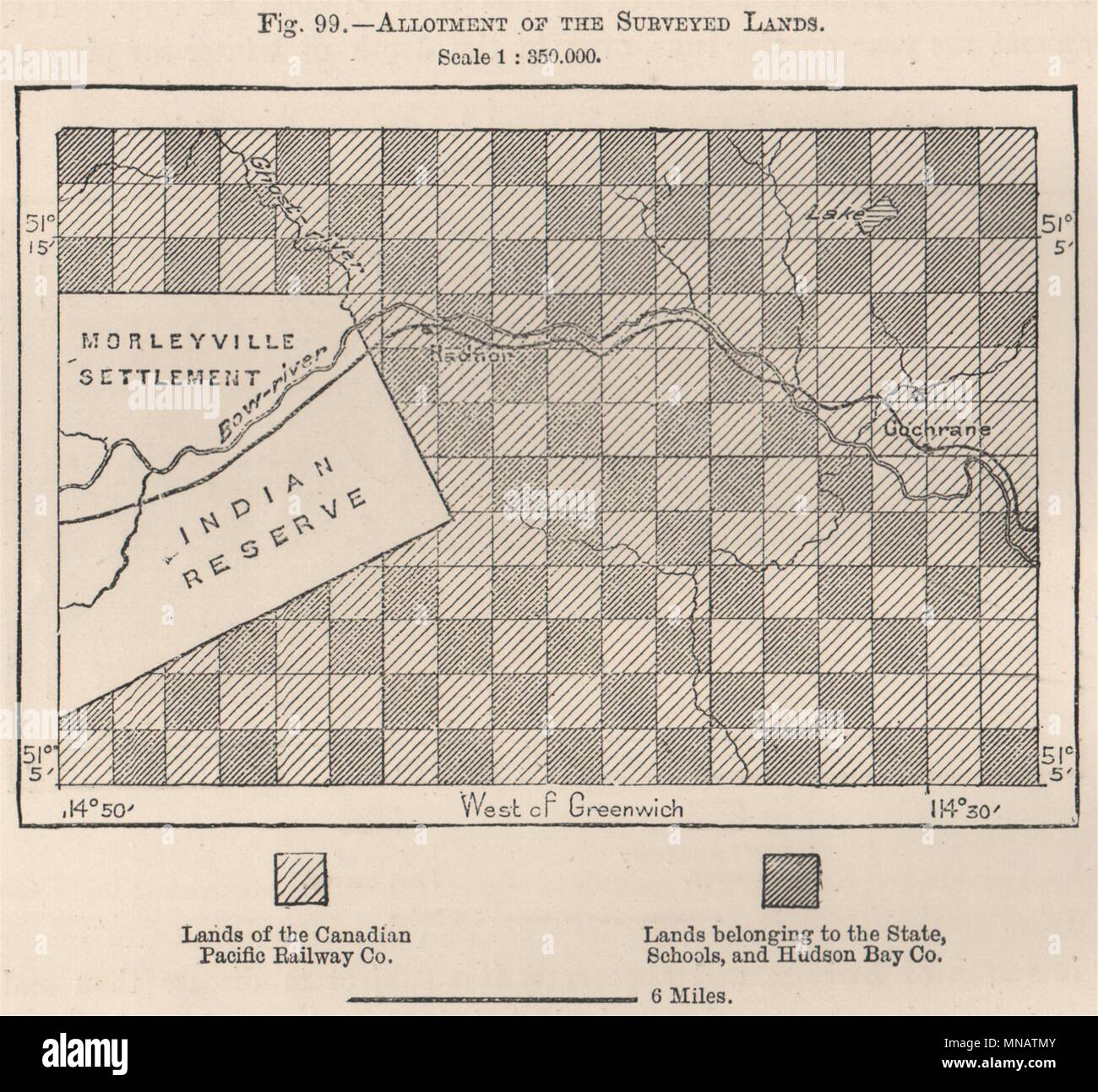 Allotment of the Surveyed lands. Canada 1885 old antique map plan chart ...