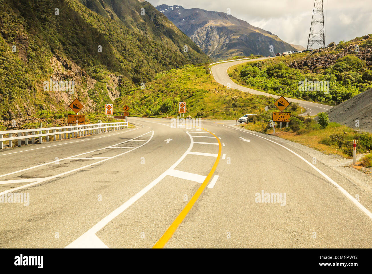 Transportation, curve meandering highway road pass Stock Photo - Alamy