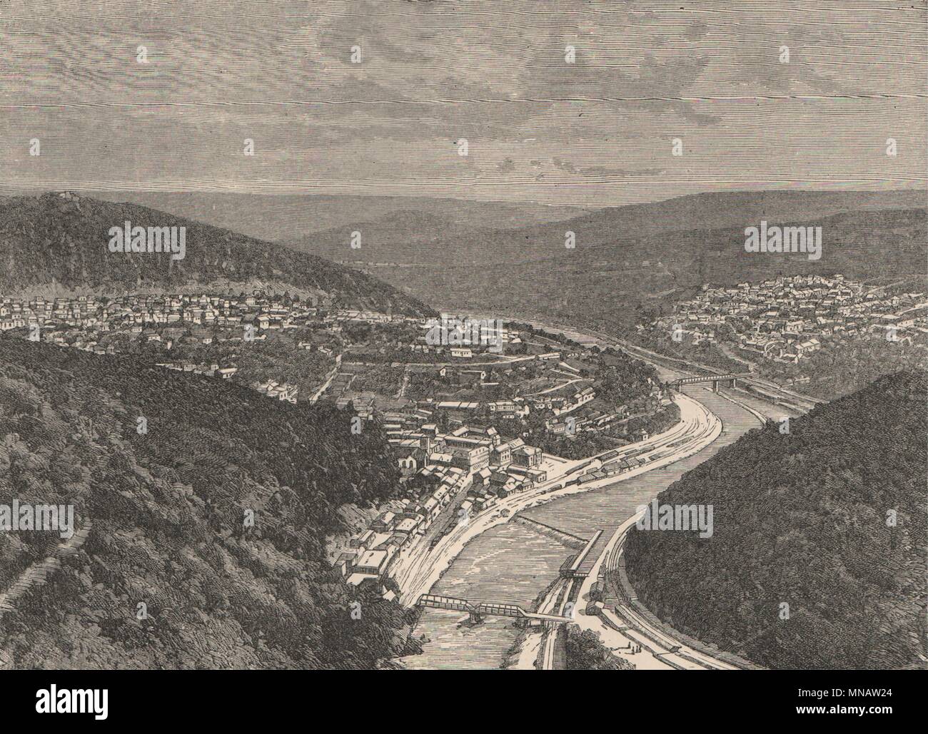 General view of Mauch Chunk (Jim Thorpe) . Pennsylvania 1885 old ...