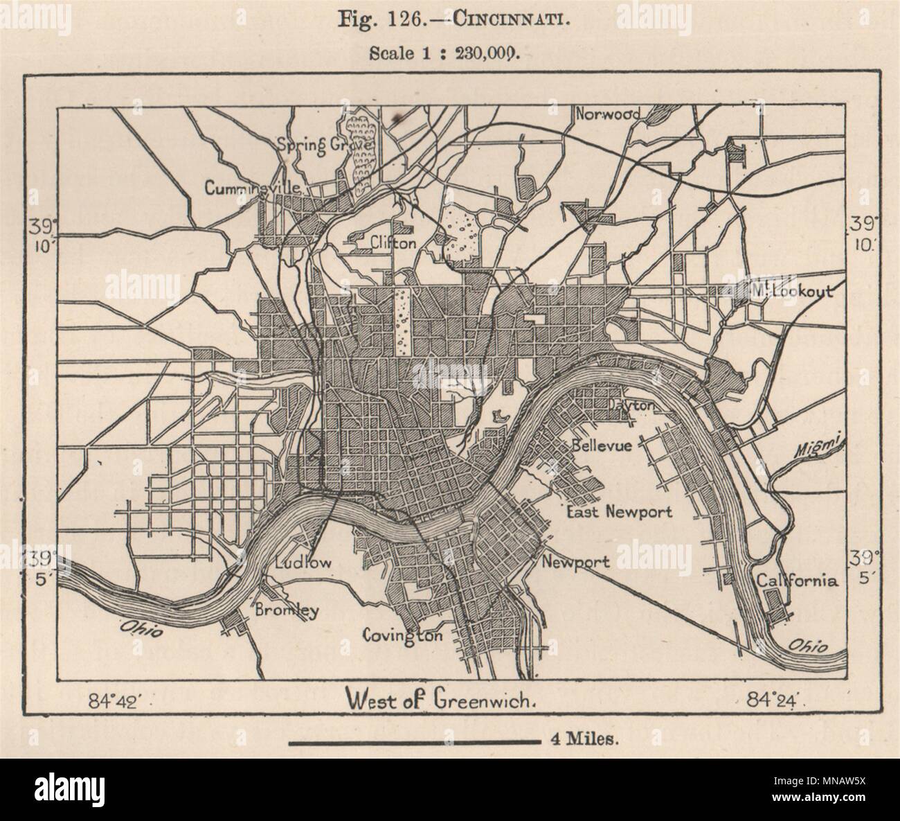 Map of cincinnati hi-res stock photography and images - Alamy