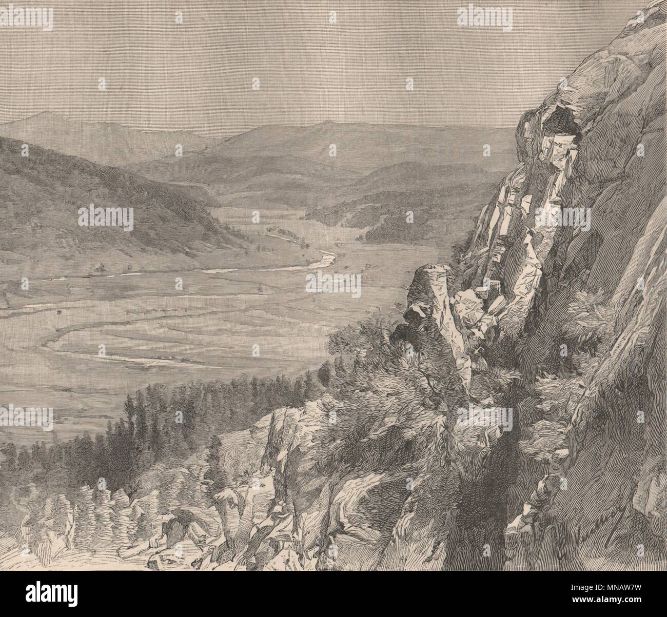 Valley of the Rio Grande del Norte. USA 1885 old antique vintage print ...