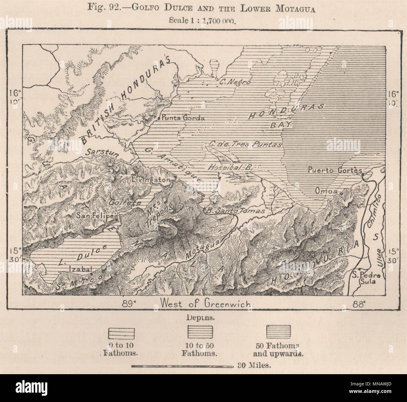 Gulf of Honduras Belize Guatemala Rio Dulce Lago Izabal Lower Motagua ...