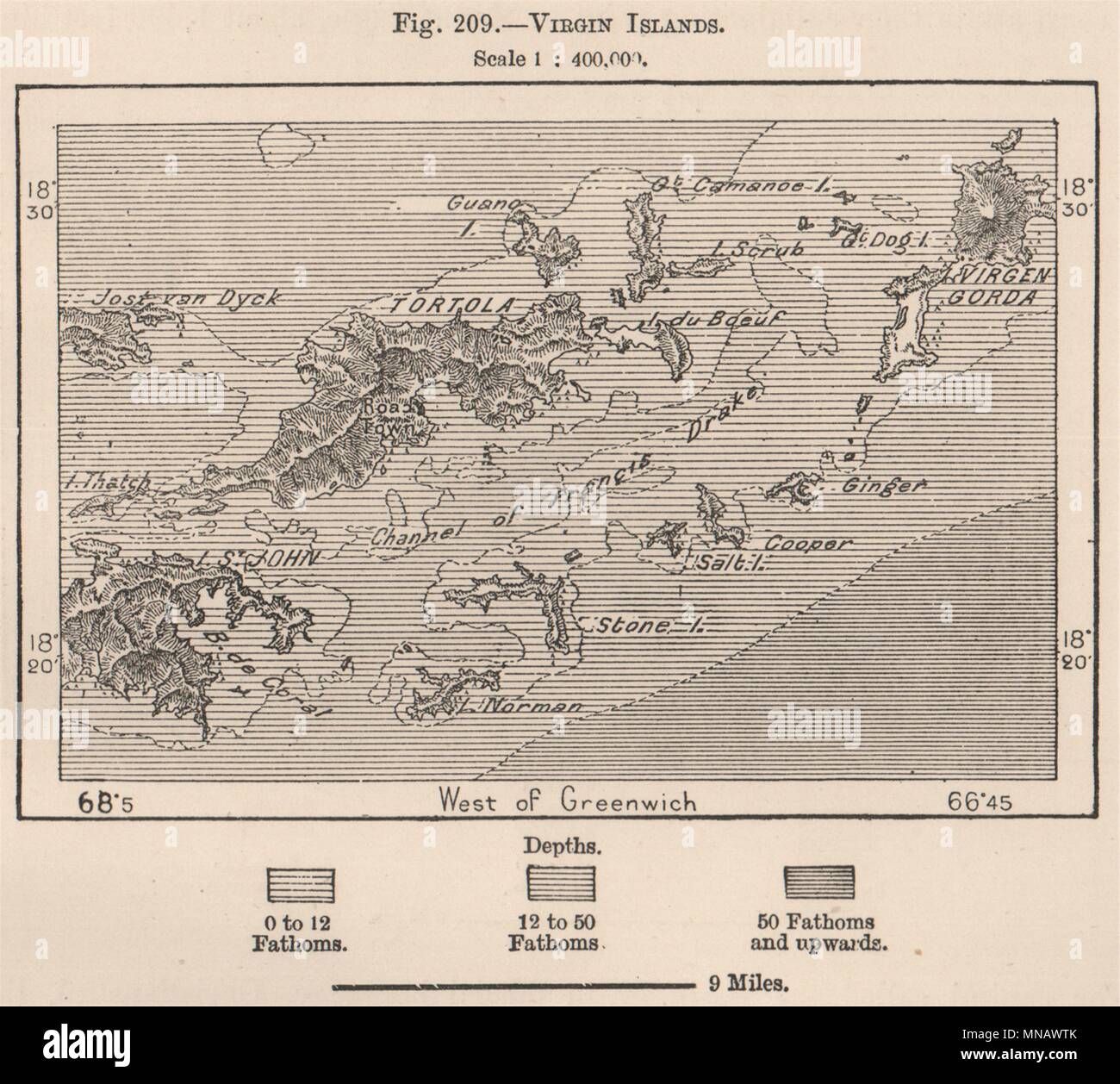 Vintage caribbean islands map hi-res stock photography and images - Alamy