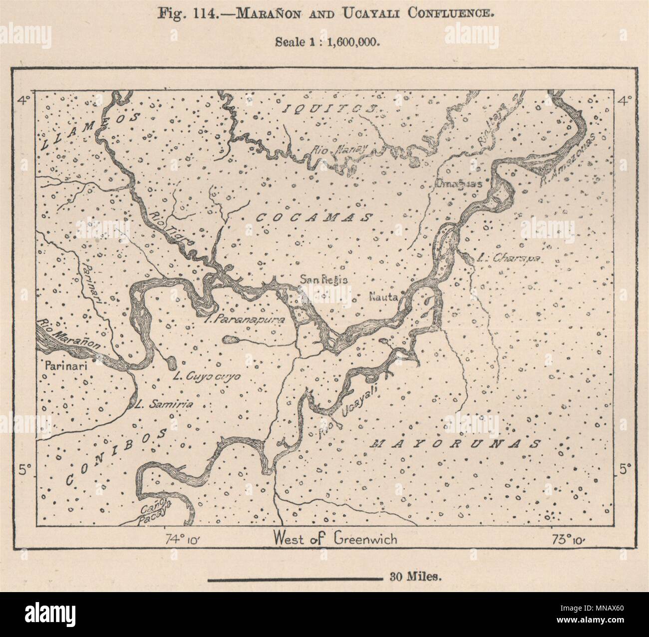 Marañon and Ucayali confluence. Pacaya-Samiria. Requena. Nauta. Peru ...
