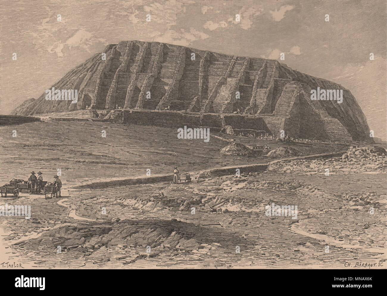 Guano beds, Chincha Islands - View taken in 1875. Peru 1885 old antique ...