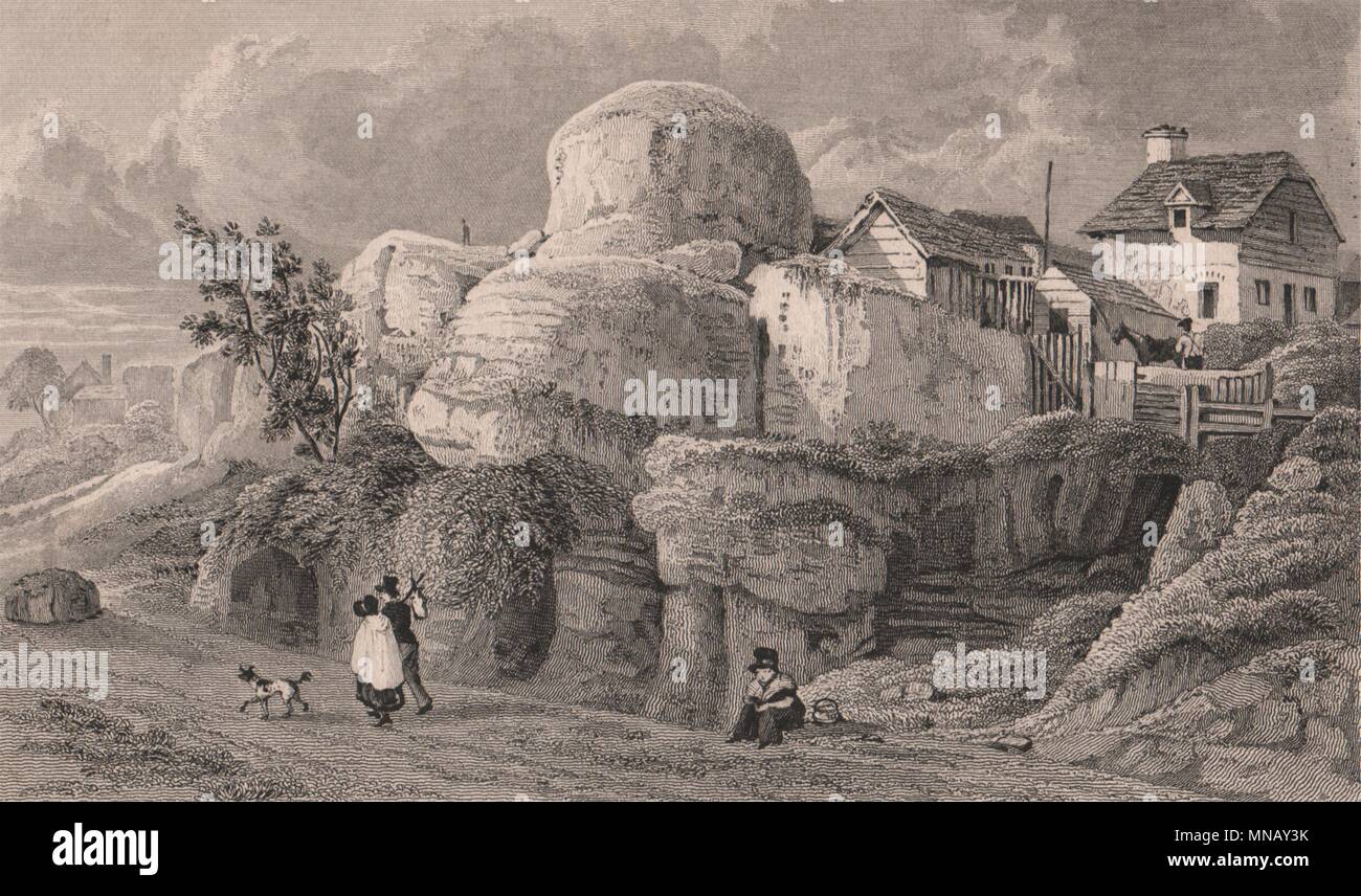 High Rocks, Tunbridge Wells. Kent. SHEPHERD 1829 old antique print ...