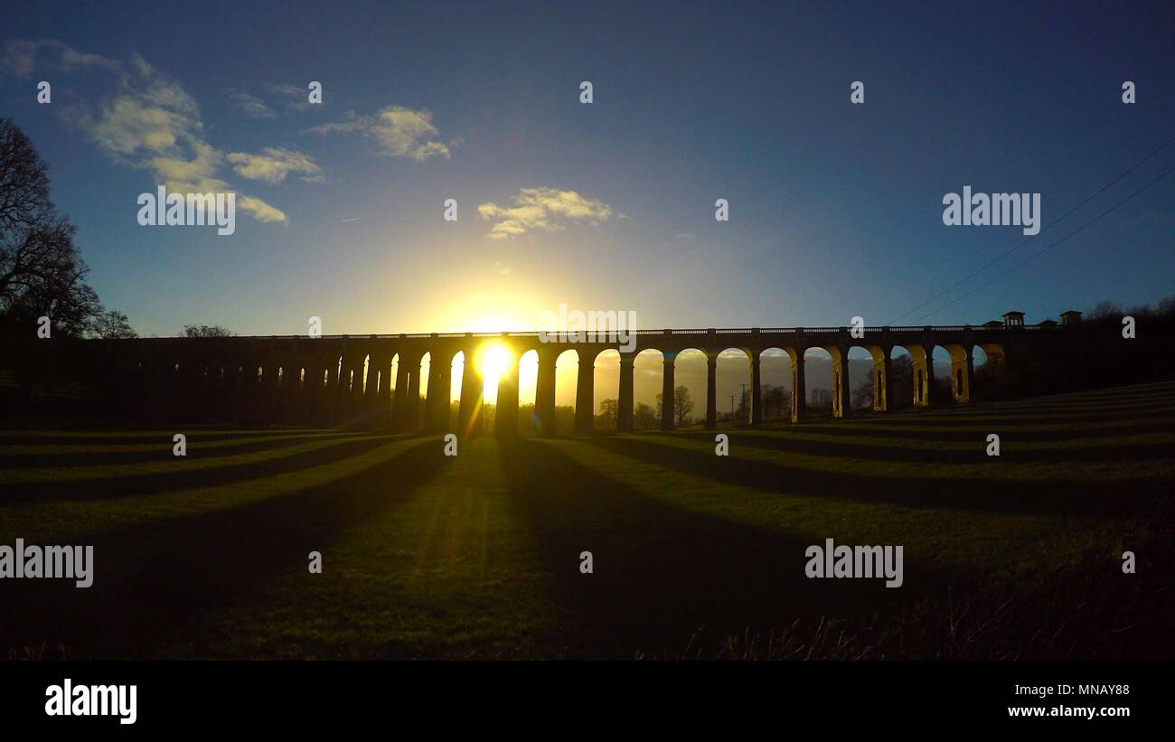 The sun casting long shadows at the Balcombe Viaduct across the River ...