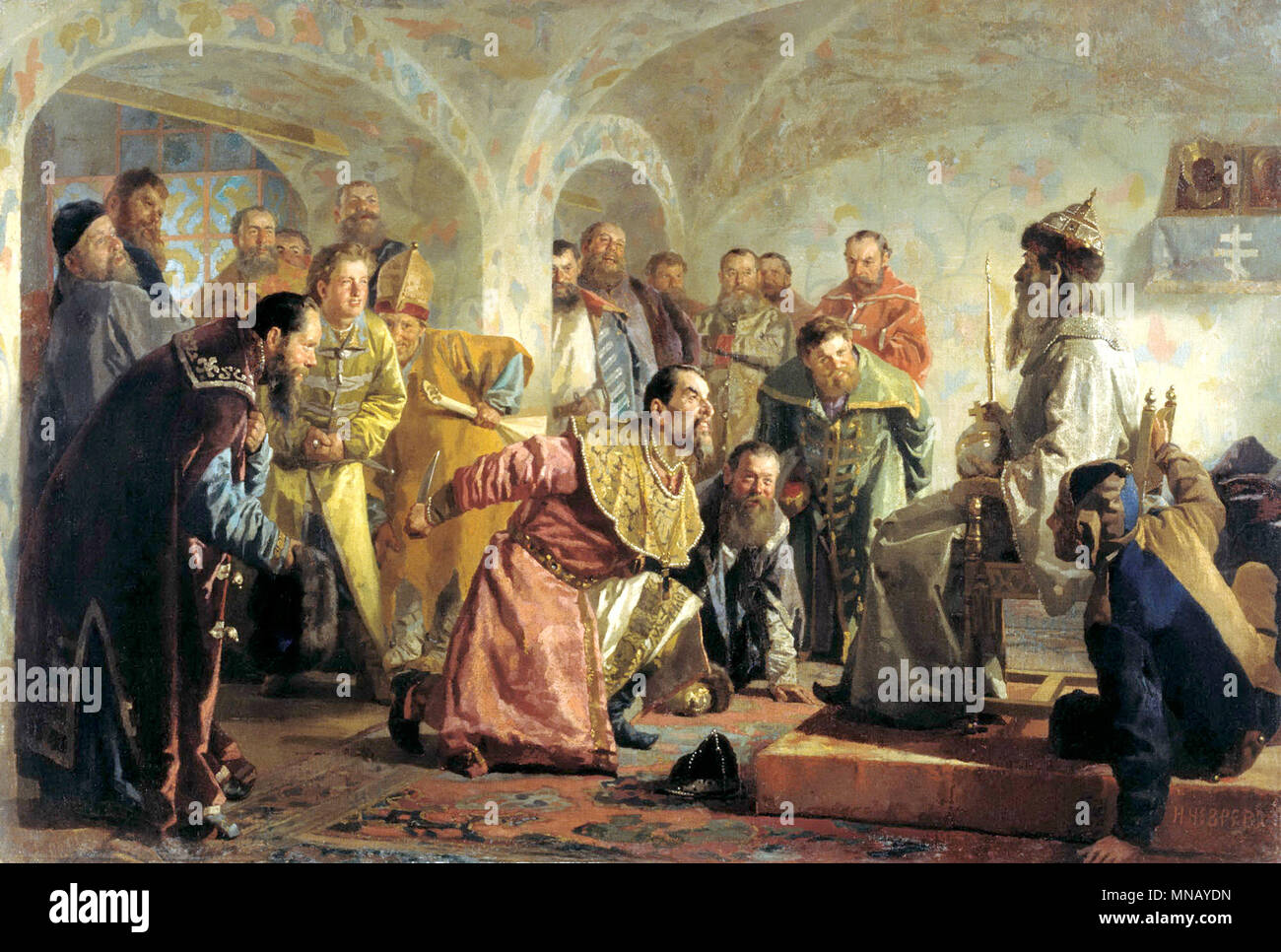 The Oprichniki by Nikolai Nevrev. The painting shows the last minutes ...