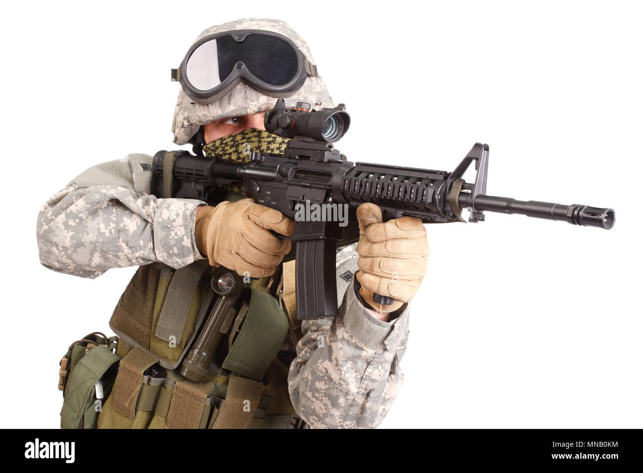 US soldier on white background Stock Photo - Alamy