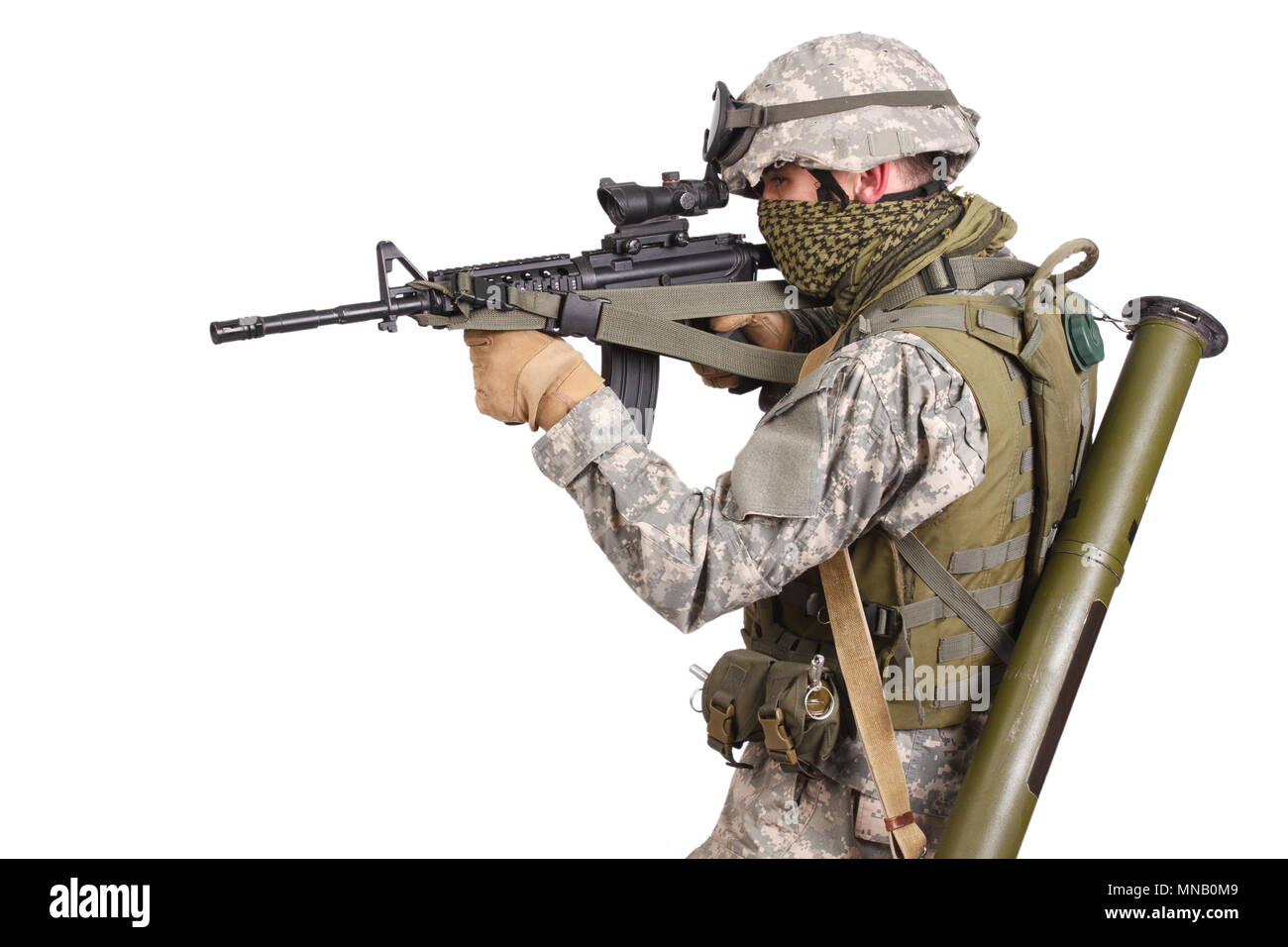 US soldier on white background Stock Photo - Alamy