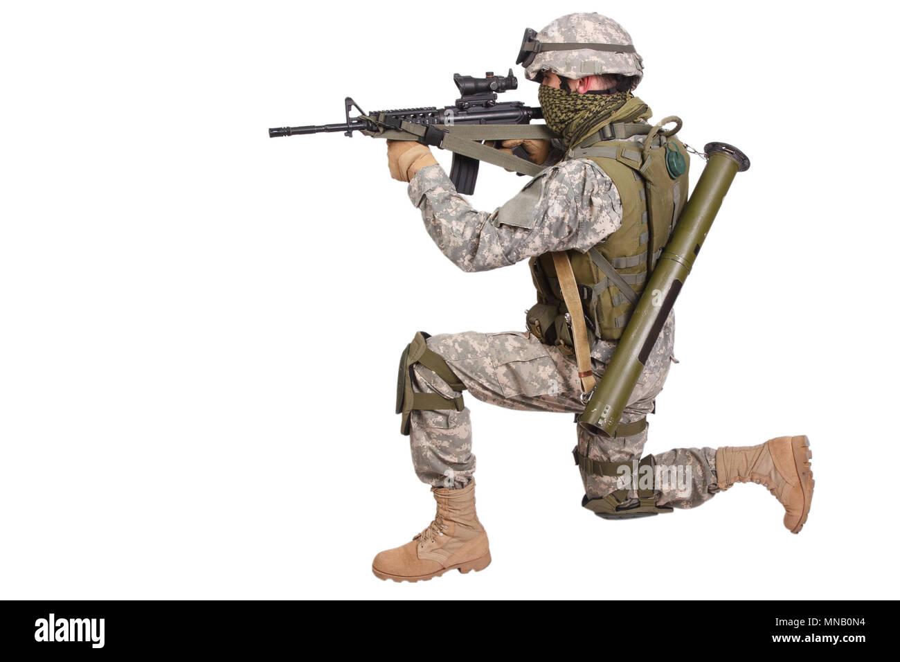 US soldier on white background Stock Photo - Alamy