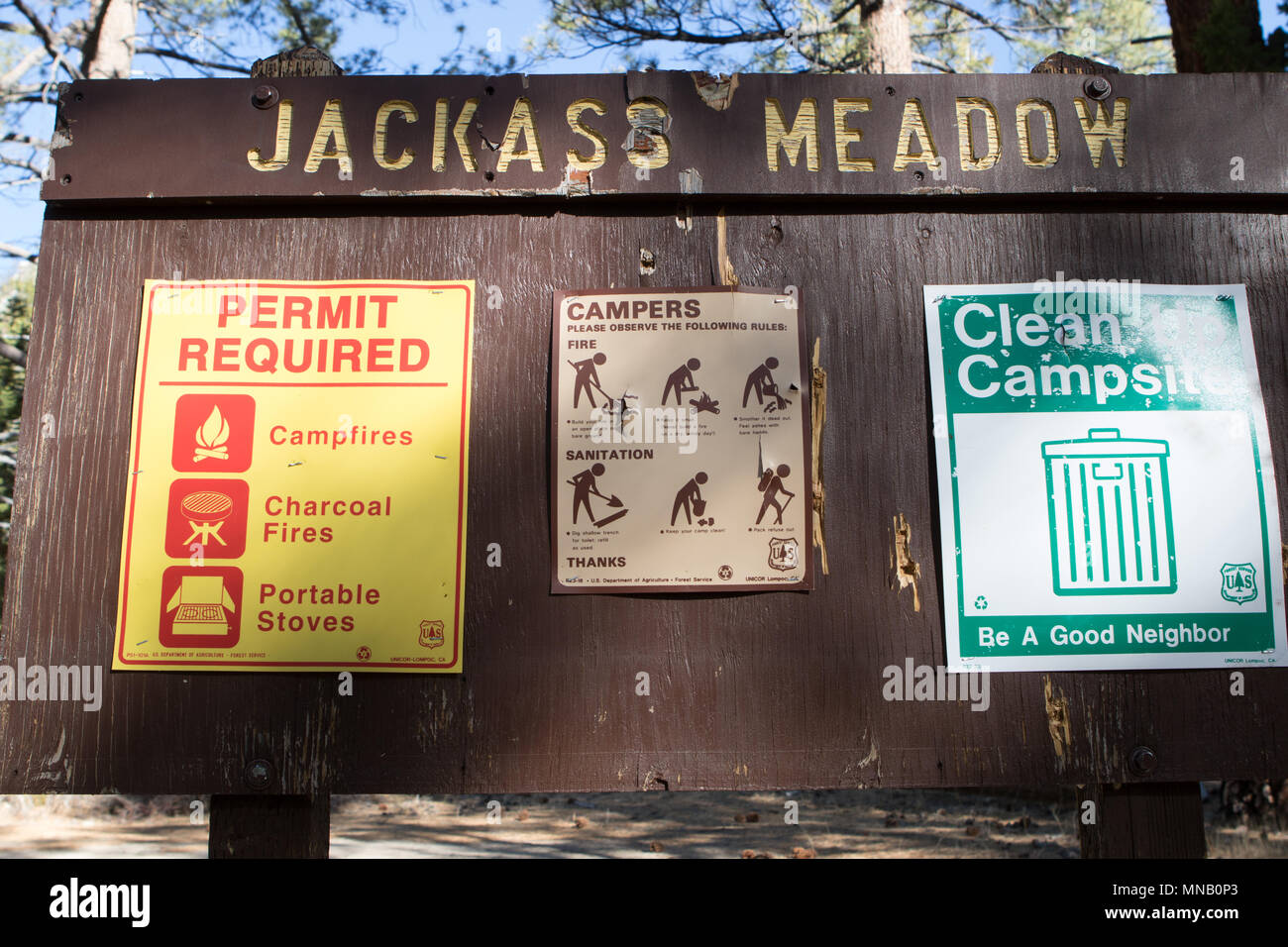 jackass meadow campsite sign sequoia national forest California USA ...