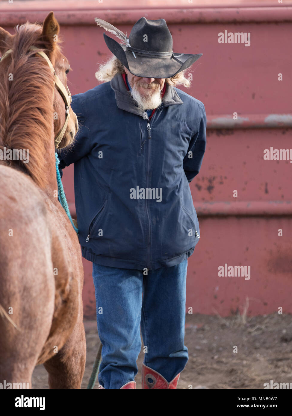 Man Cowboy Hat Long Leather High Resolution Stock Photography and ...
