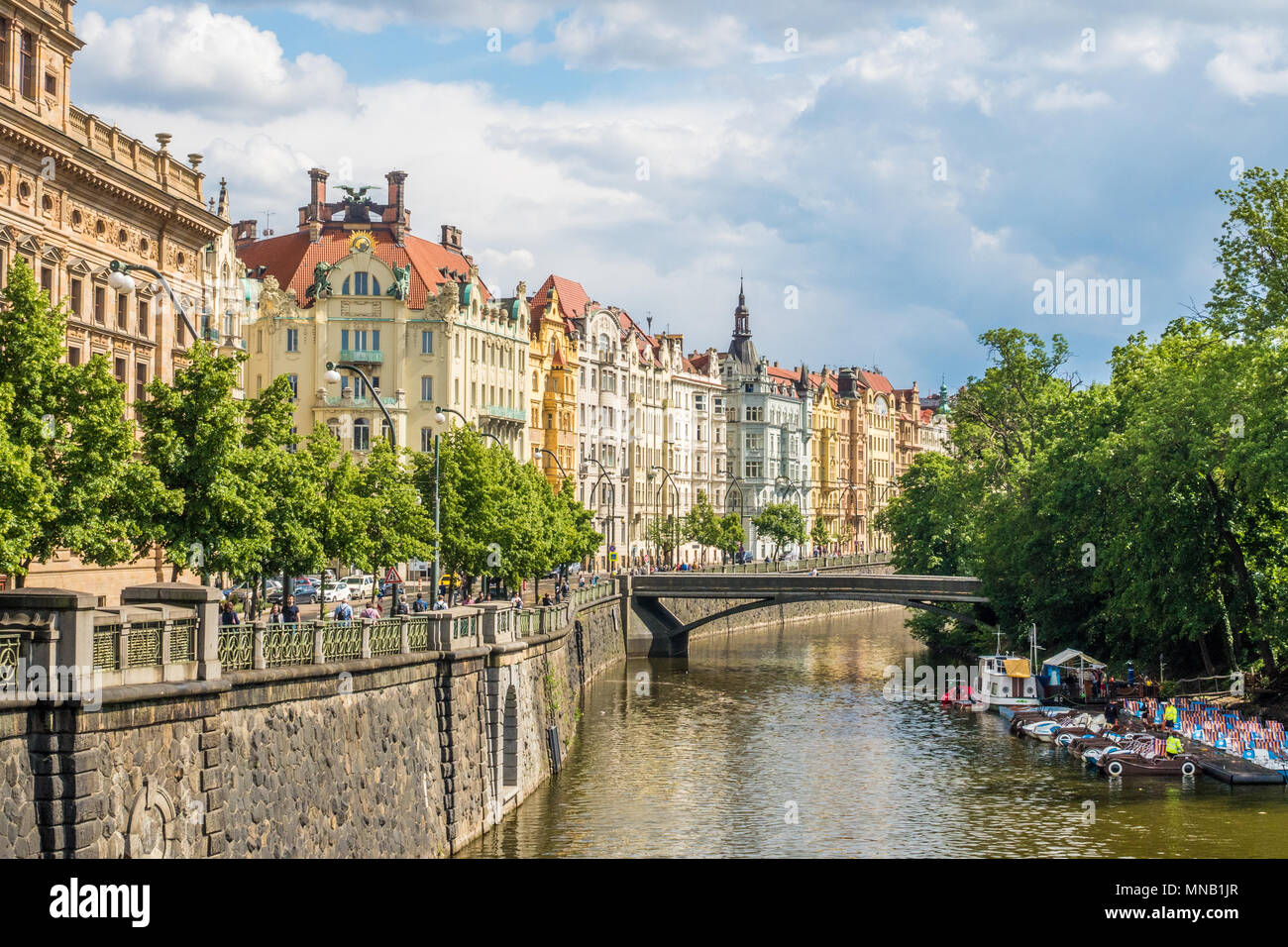 Architecture and the Vltava river, Prague, Czech Republic Stock Photo ...