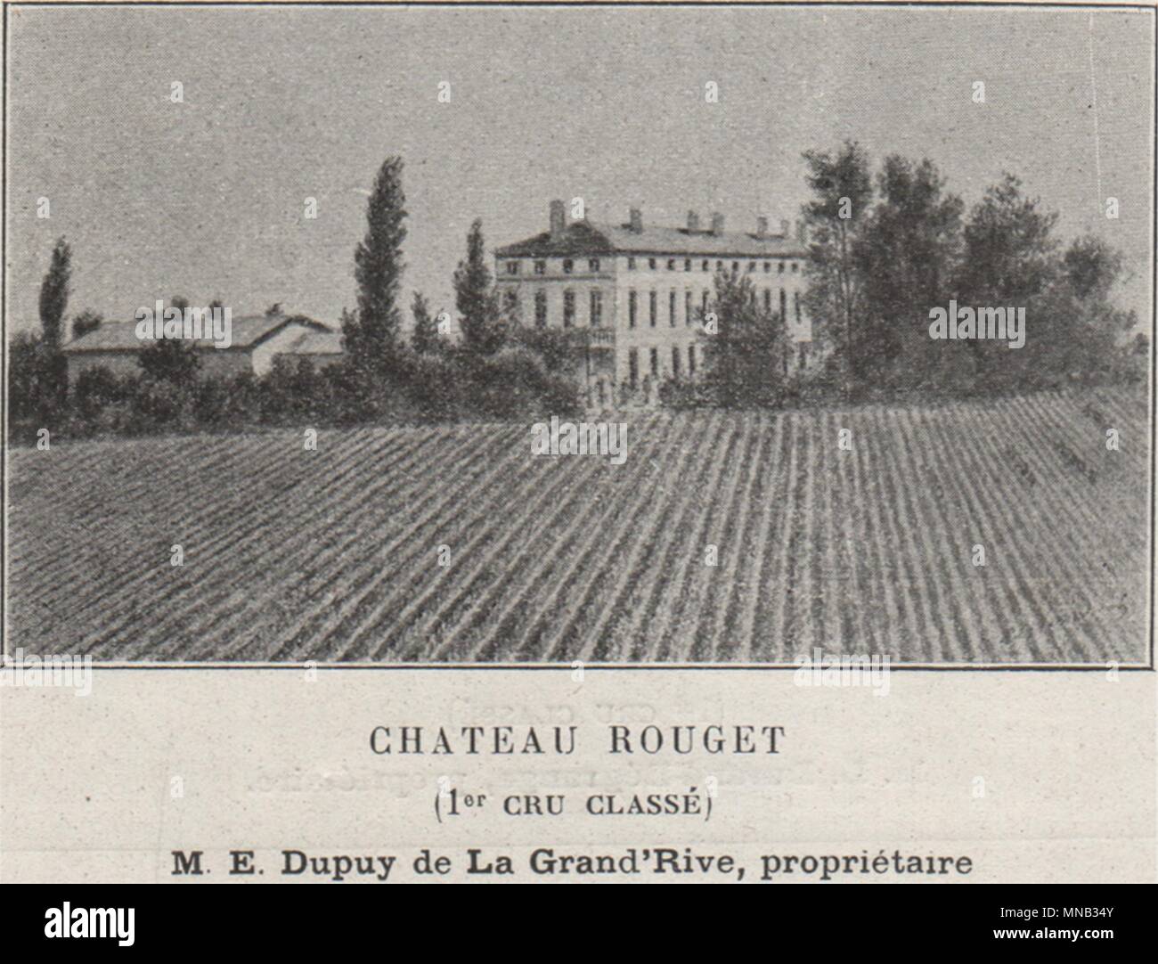 SAINT-ÉMILIONNAIS. POMEROL. Chateau Rouget (1er Cru Classé). SMALL 1908 ...