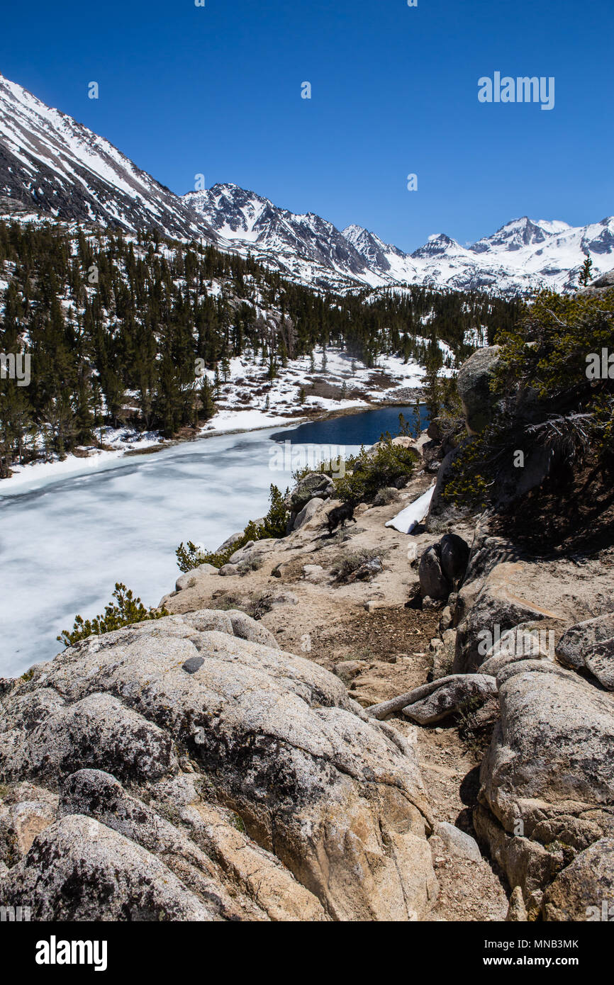Ice thawing on Mack lake part of the little lake valley trail in the ...