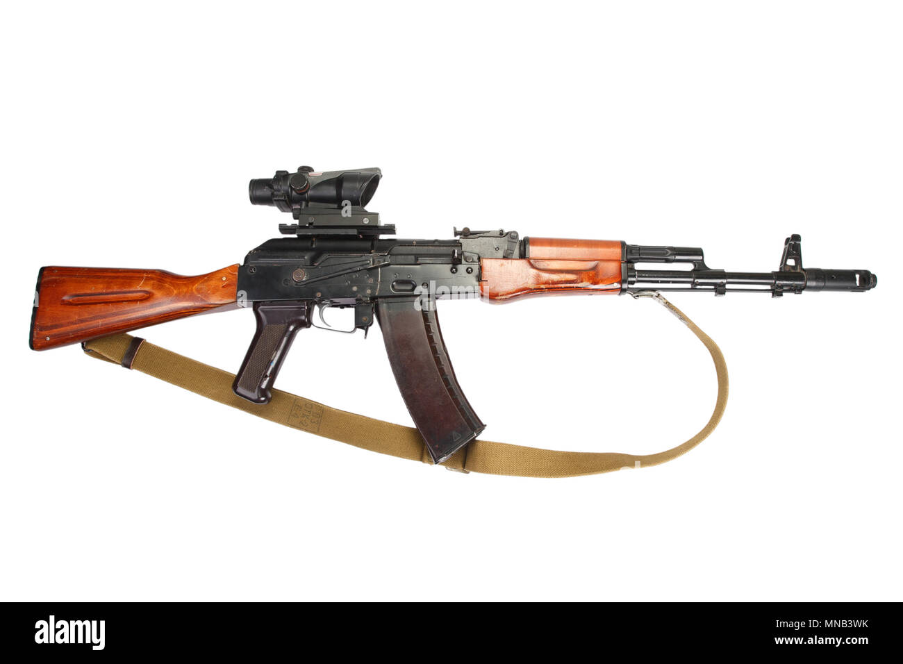 kalashnikov ak 47 with optic sight on white Stock Photo - Alamy
