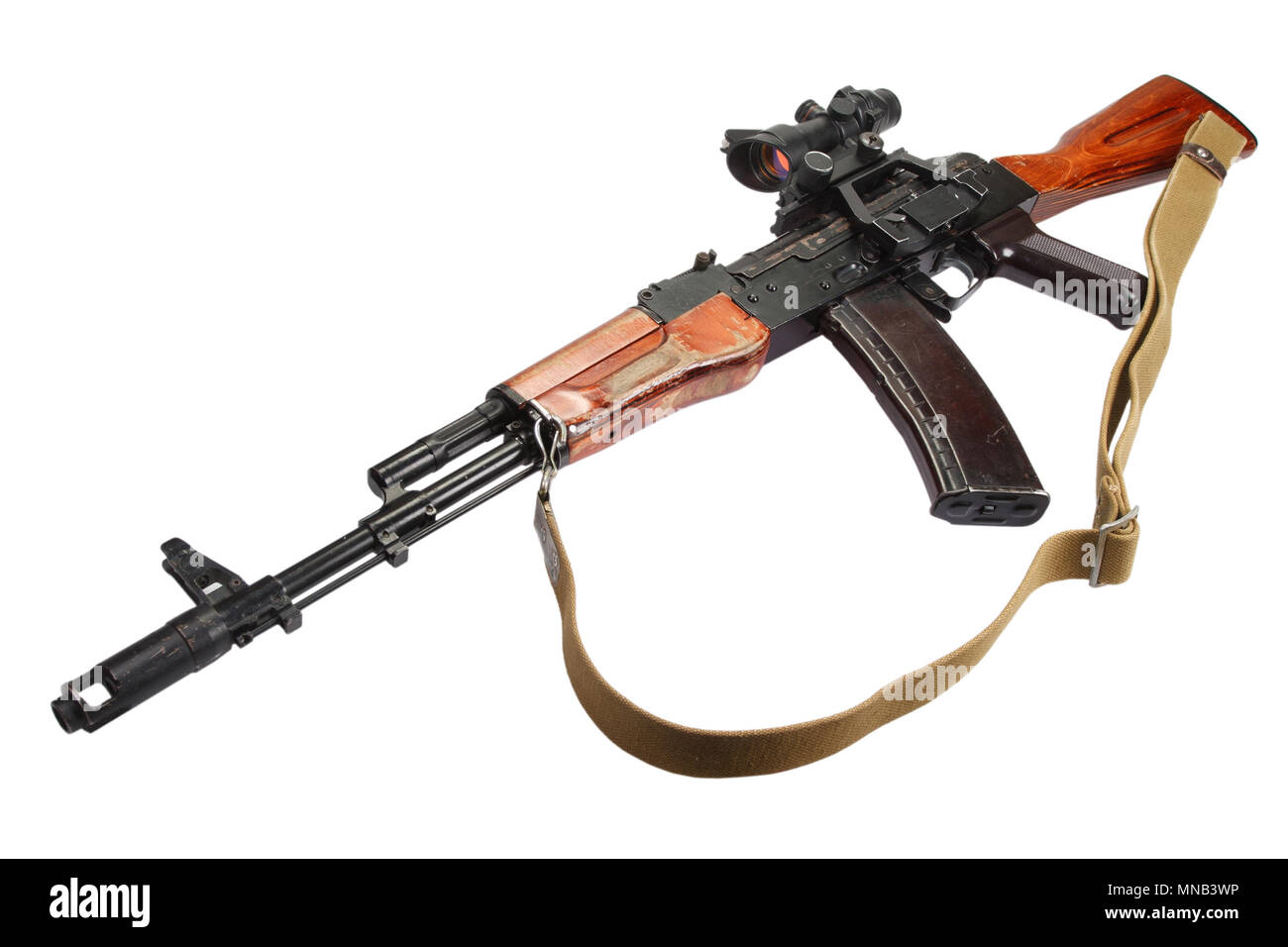 kalashnikov ak 47 with optic sight on white Stock Photo - Alamy