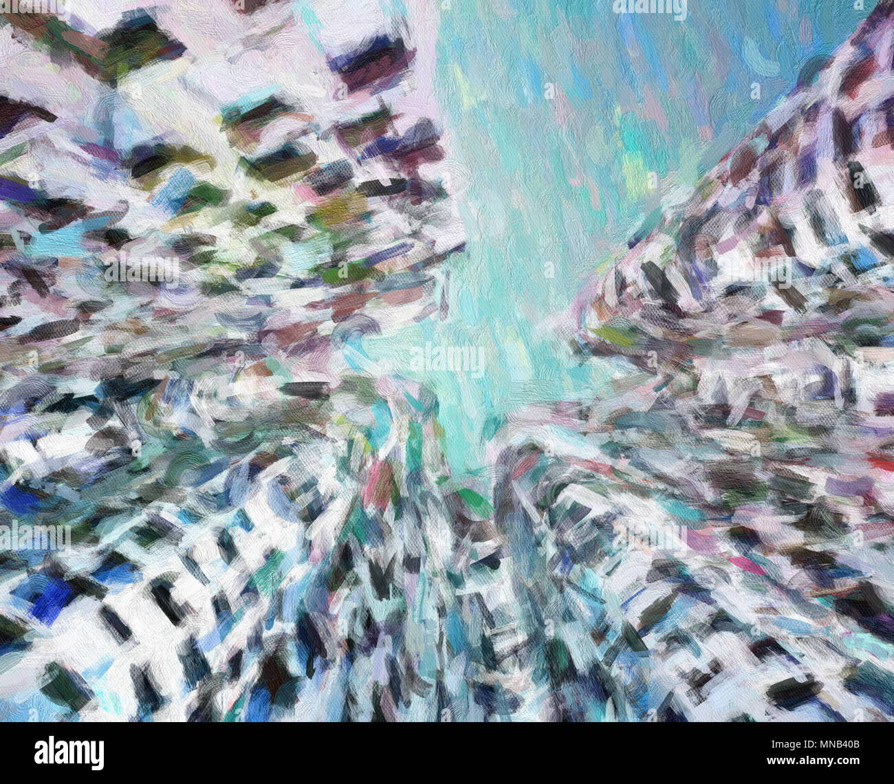 Abstract digital oil painting full of texture and bright color Stock ...