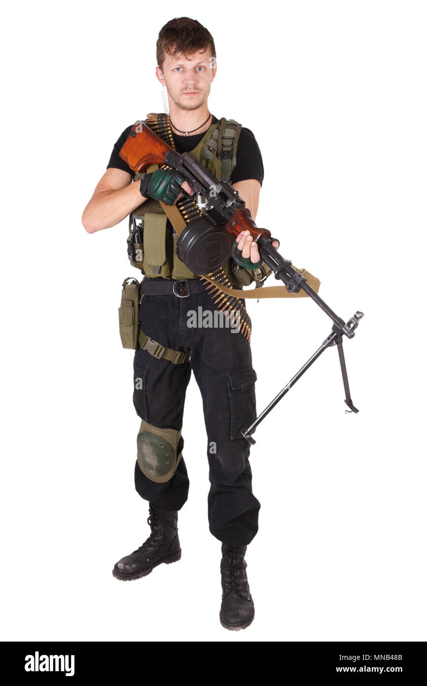 mercenary with RPG gun isolated on white Stock Photo - Alamy
