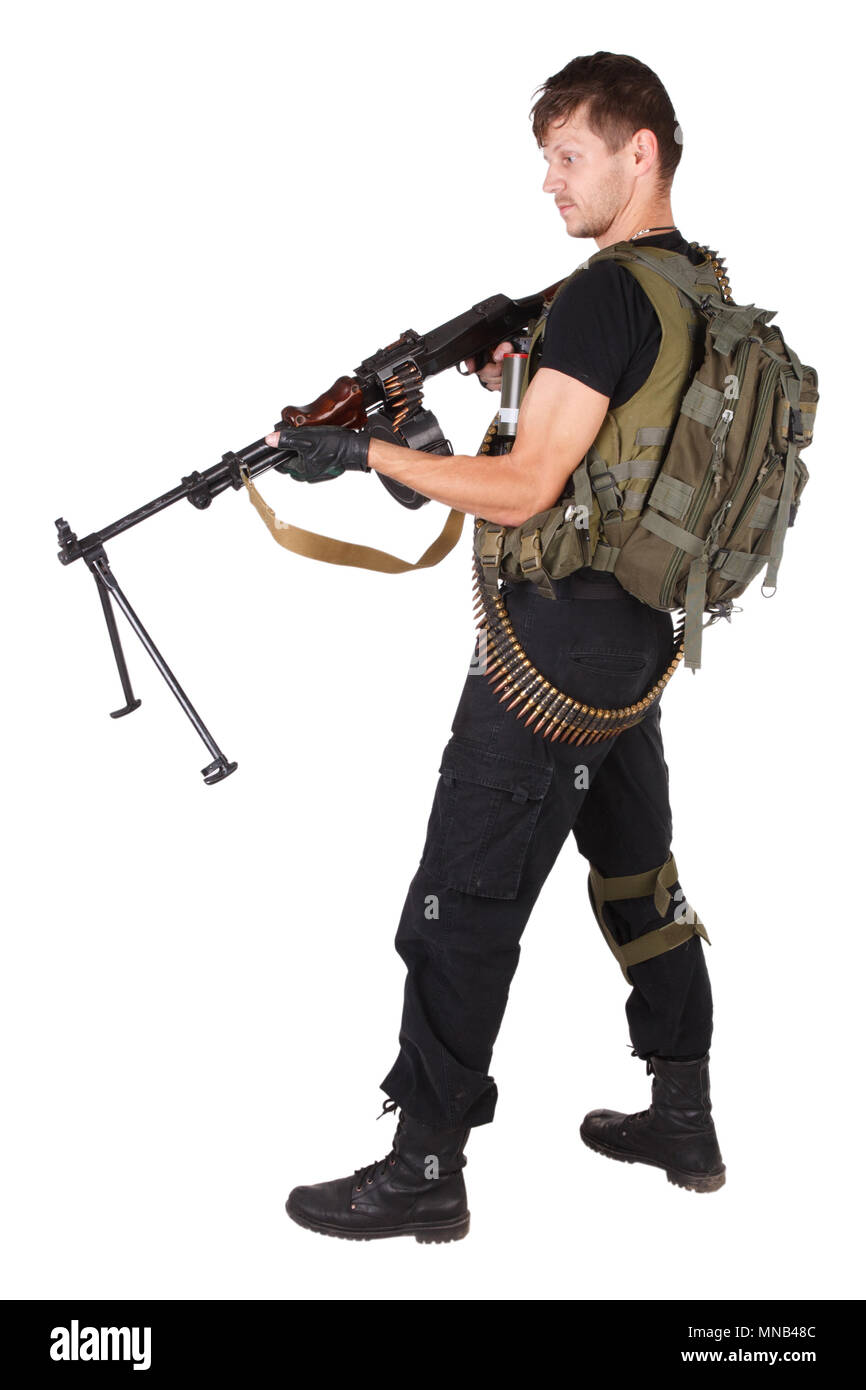 mercenary with RPG gun isolated on white Stock Photo - Alamy
