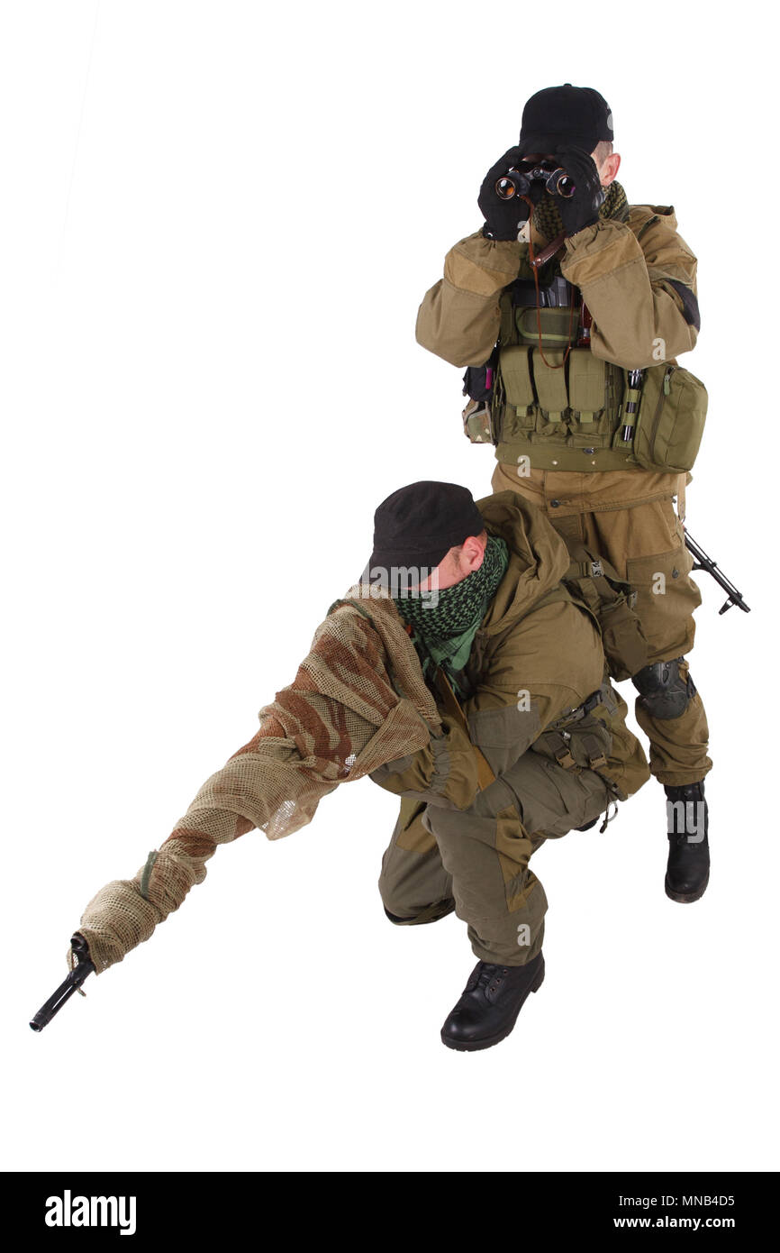 insurgent sniper pair with SVD rifle isolated on white background Stock ...
