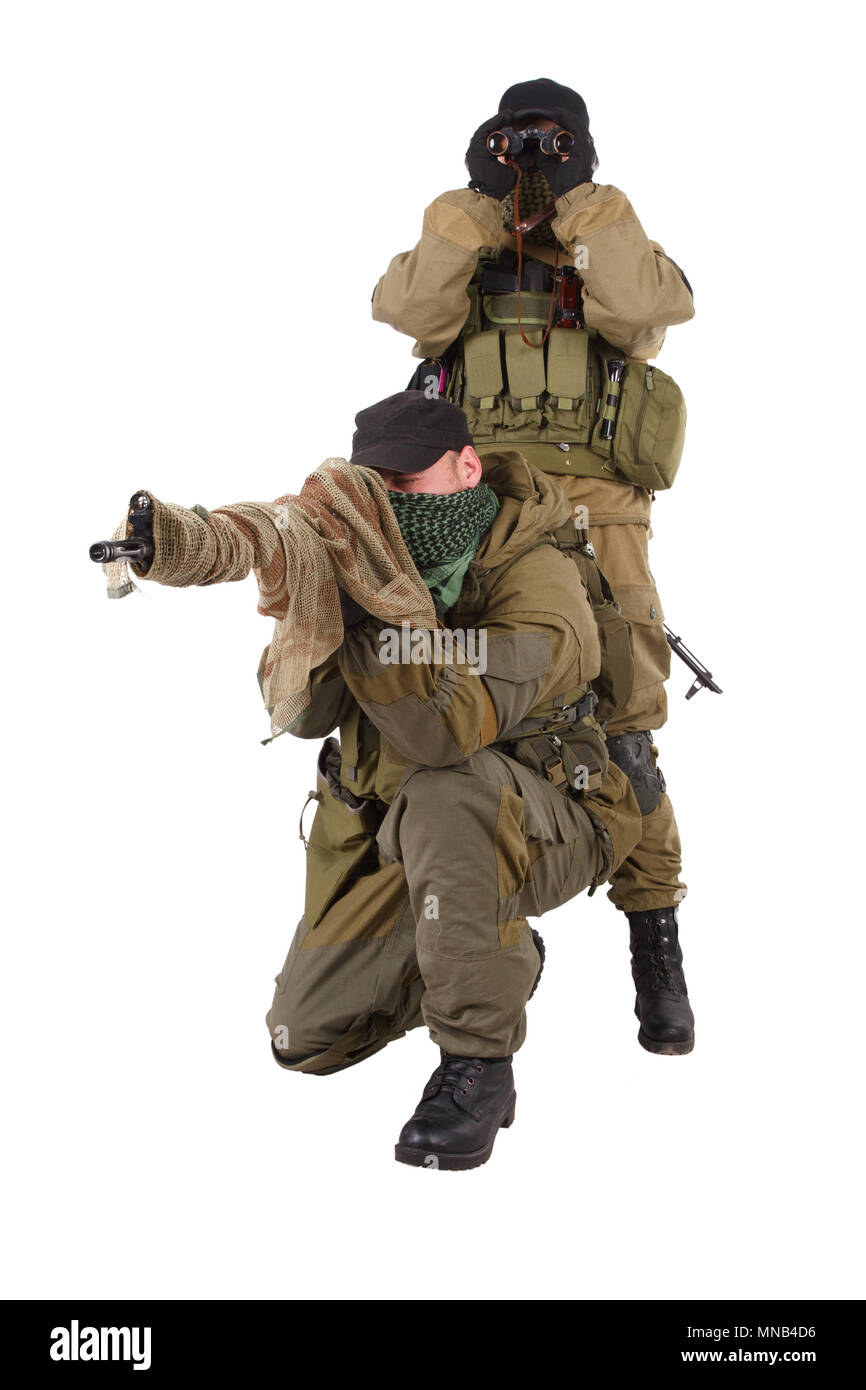 insurgent sniper pair with SVD rifle isolated on white background Stock ...