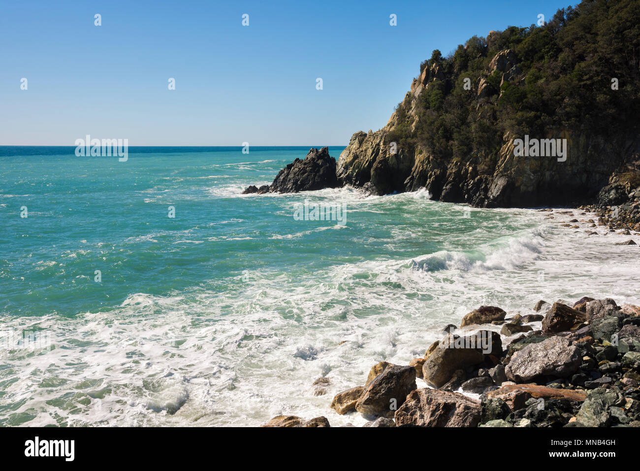 seascape on the coast of Varazze in Liguria Stock Photo - Alamy