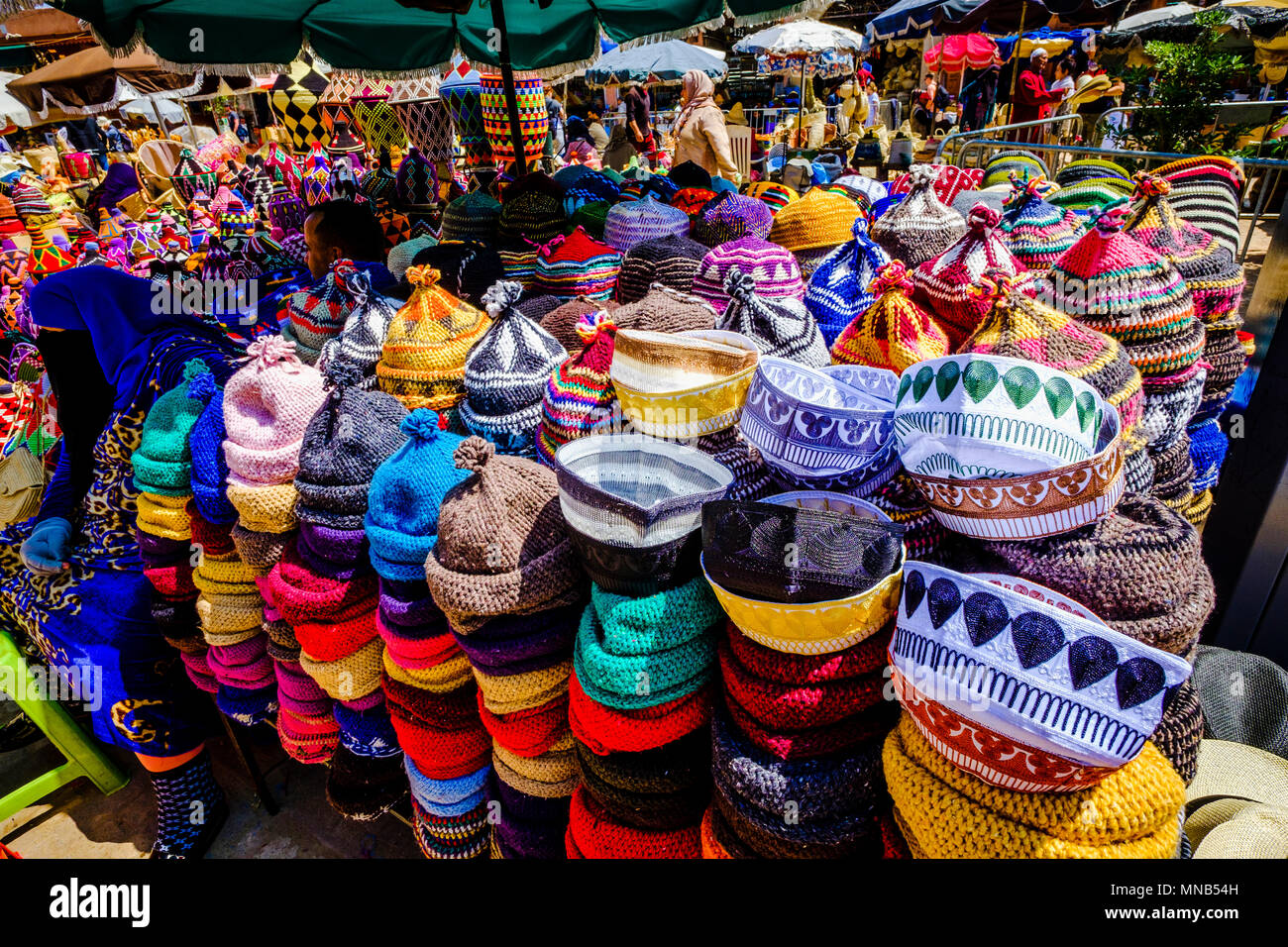 Arts and crafts for sale in the medina in Marrakech, North Africa Stock ...