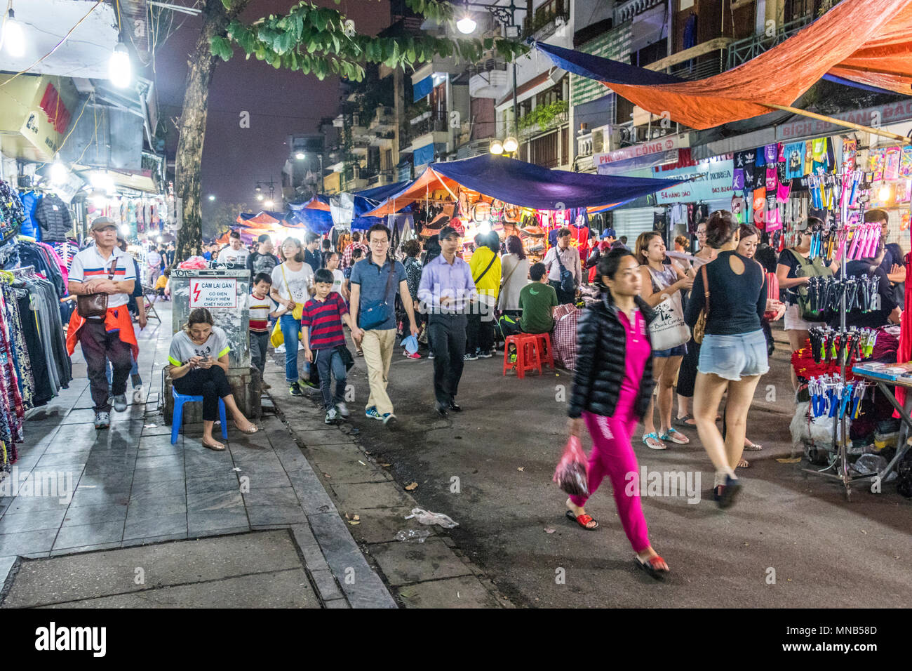 Hanoi night market Vietnam Stock Photo - Alamy