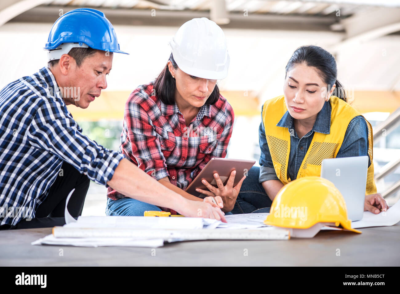 engineer and teamwork, meeting for successful project building ...