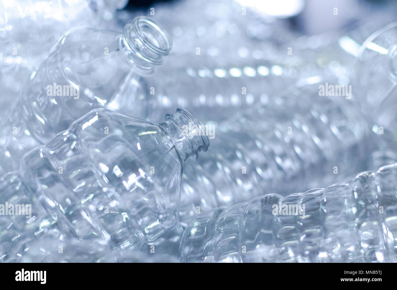 Bottle. Industrial production of plastic pet bottles. Factory line for ...